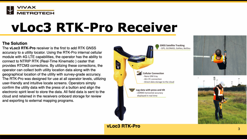 Vivax-Metrotech vLoc3-RTK-Pro Precision Line Locator w/RTK GPS